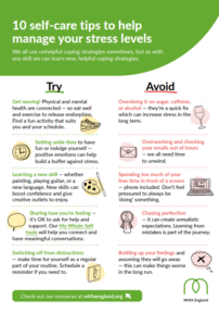 mhfa stress poster image - Self Care Forum